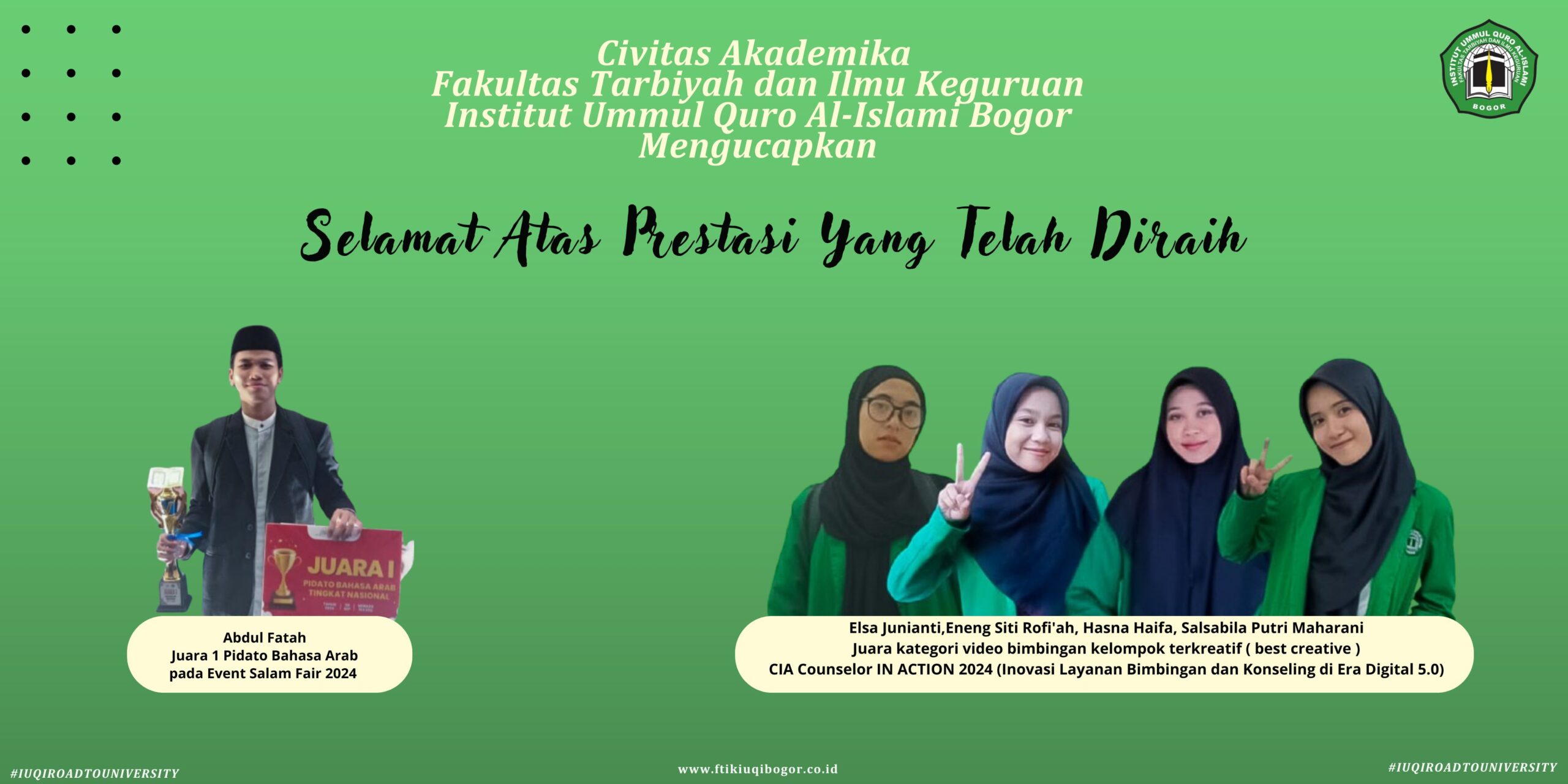 September dengan prestasi, Mahasiswa FTIK IUQI Meraih Juara - FTIK IUQI Bogor